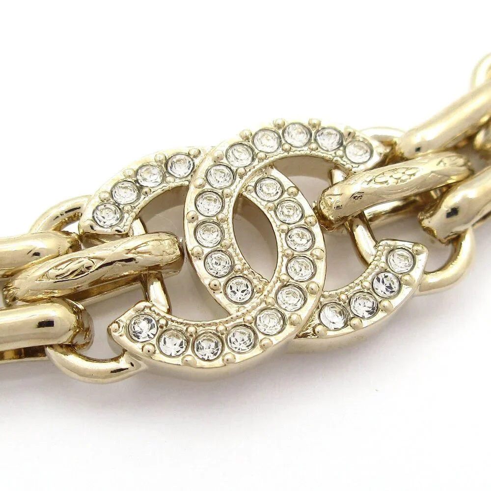 CHANEL | Jewelry | Chanel Coco Bracelet Abg86 Hardware Rhinestones ...